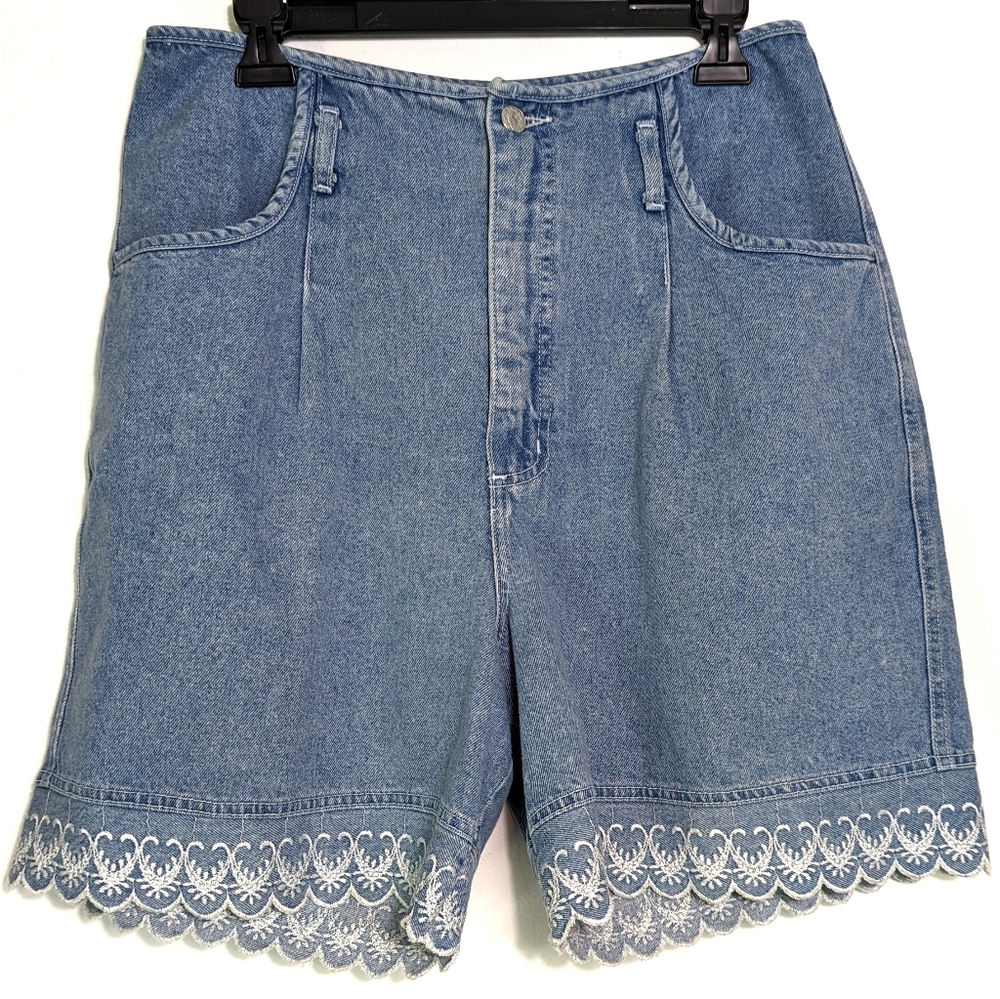 Vintage Jacque & Koko Jean Shorts Embroidered Denim S… - Gem